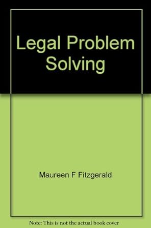 Legal Problem Solving: Maureen F. Fitzgerald: 9780433396789: Amazon.com ...