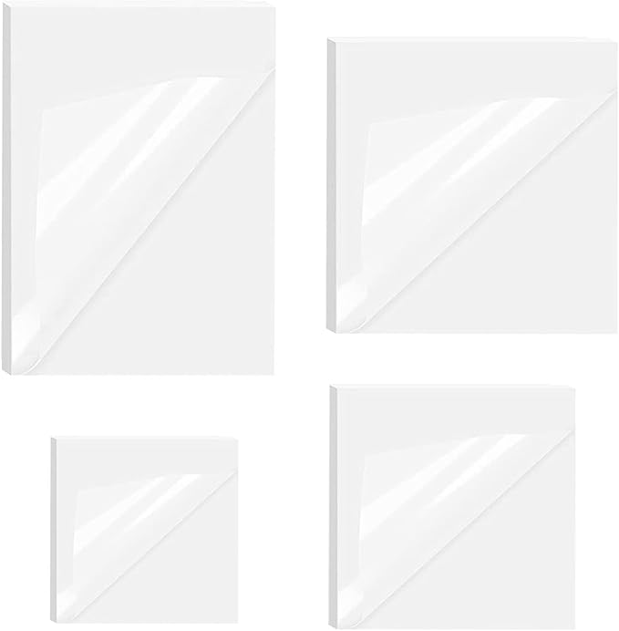 luoshaPUCY Transparent Sticky Notes, 200 Pcs Clear Self-Stick Note Pads ...