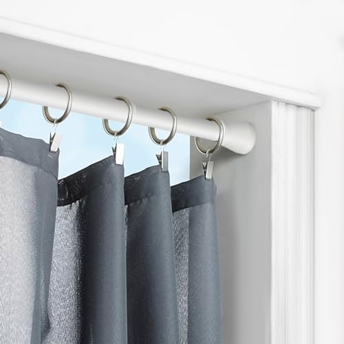 Snapklik.com : 2PCS White Tension Rod 18 To 28 Inch, Adjustable Curtain ...