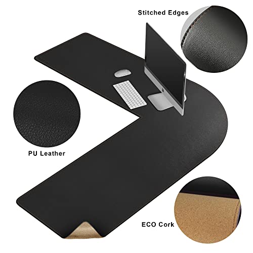 Snapklik.com : MAIDERN 51 Inch L Shaped Corner Desk Mat, Cork & Leather ...