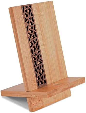 Amazon.com: IFAMIO 2 Pack Bamboo Cell Phone Stand Wooden Phone Holder ...