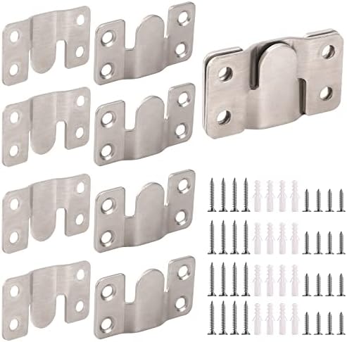 4 Pairs Interlocking Flush Mount Bracket Picture Hanging Hooks ...