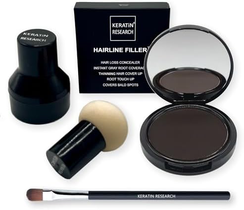 Amazon.com: KERATIN RESEARCH Hairline Filler Unisex Mineral Powder Root ...