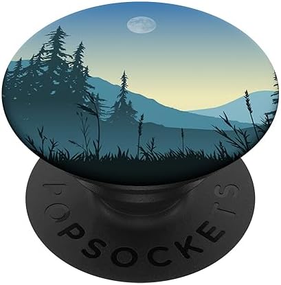 Amazon.com: Moon Night Pop Mount Socket Mountain Art Teal Tree Woods ...