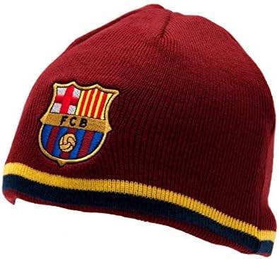 Amazon.com: FC Barcelona Reversible Knitted Hat - Barca Beanie ...