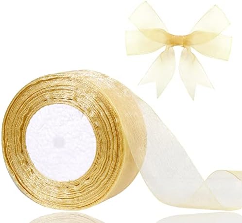 Amazon.com: JINGLESTAR 1 Inch Wide Sheer Chiffon Ribbon - Pearl Silk ...