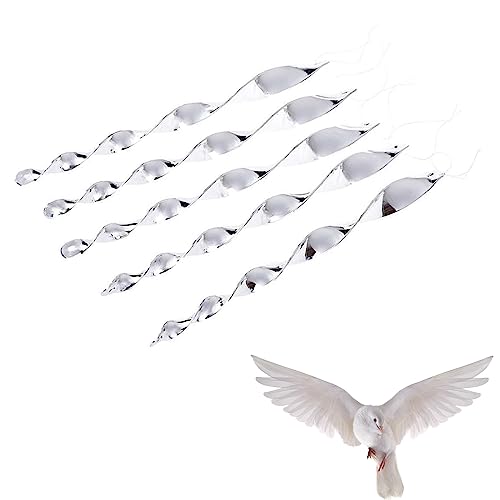BAOSROY Bird Deterrent, 5 Pieces, Wind Spiral Bird Repellent, Bird ...