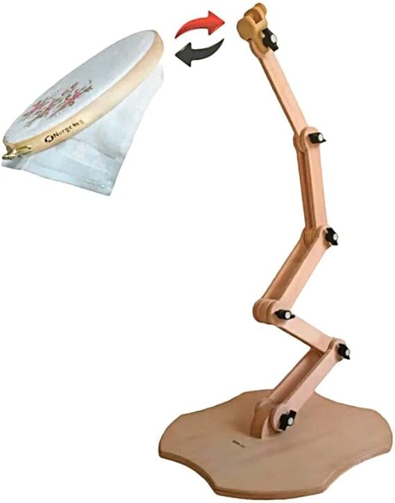 Amazon.com: Nurge Adjustable Embroidery Table Stand and Wood Embroidery ...