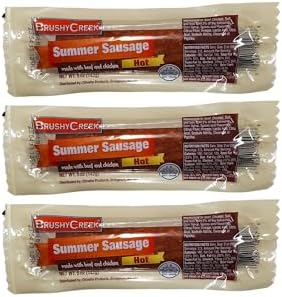 Amazon.com: Brushy Creek Summer Sausage, 5oz, 3 Pack (Hot) : Grocery ...