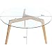 Charles Jacobs Round Coffee Side Table with Solid Wood Oak Legs and ...
