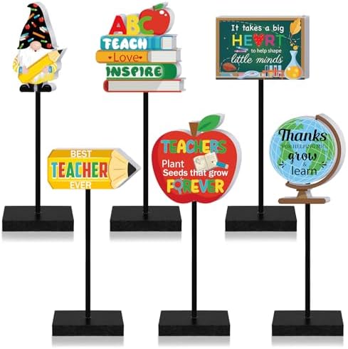 Amazon.com: DoubleFill 6 Pcs Teacher Appreciation Table Decoration ...