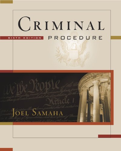 Criminal Procedure, Fifth Edition, CD Rom Included: Samaha, Joel ...