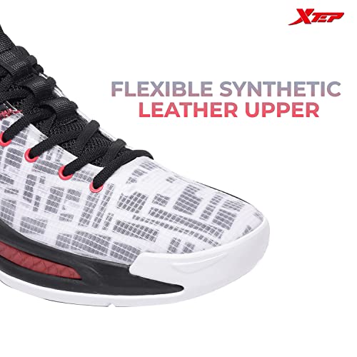 Buy XTEP Men's White Black Stylish Feather Foam TPU Support Basketball ...