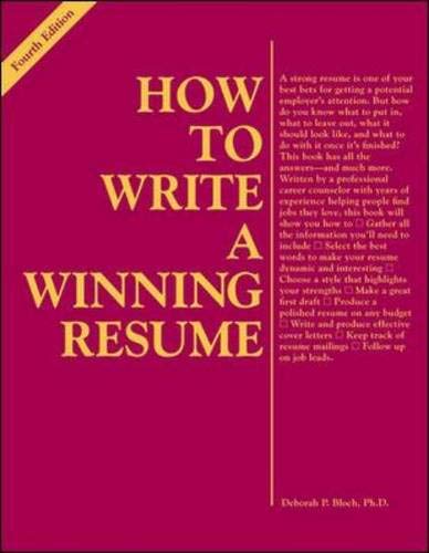 How to Write a Winning Resume: Bloch, Deborah Perlmutter: 9780844266923 ...