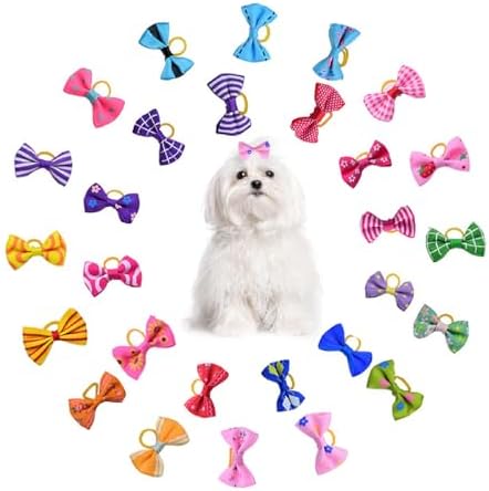 BSGZCM 15 Pcs Dog Bows, Pet Hair Bows Grooming Headdress Accessories ...