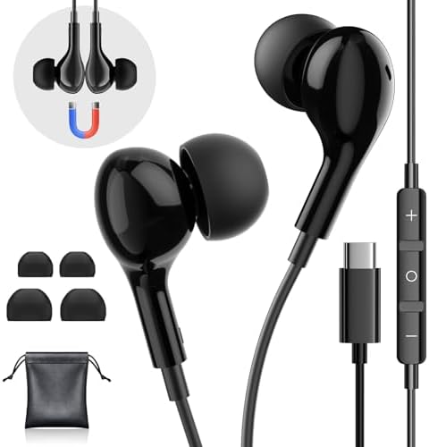 Amazon.com: USB C Wired Headphones, Type C Earbuds Wired for iPhone 16e ...