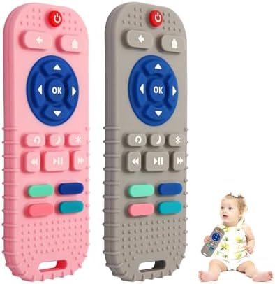 Amazon.com : Hooku 2 Pack Silicone Teething Toys for Babies 0-6 Months ...