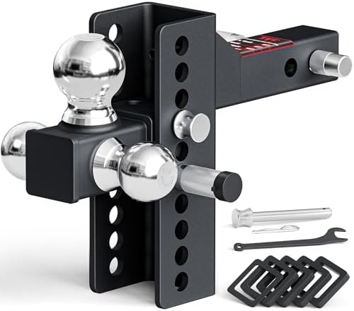 Amazon.com: TYT Adjustable Trailer Hitch Ball Mount, Tri-Ball (1-7/8 ...