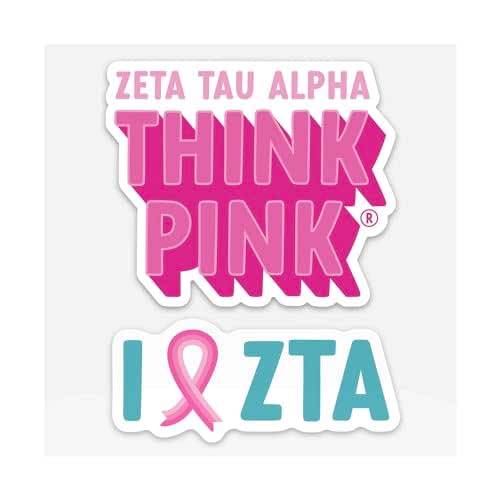 Amazon.com: Zeta Tau Alpha Think Pink® Sticker Bundle : Handmade Products