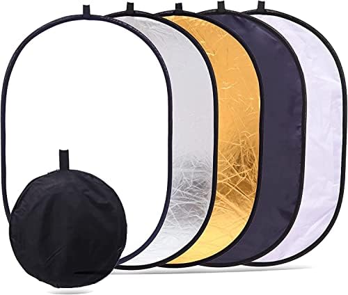 Kartfury Collapsible Photography Light Reflector, 5-in-1 Oval Multi ...
