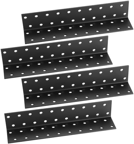 4 Pcs Black Metal Angle Brackets for Wood - Corner Brackets for Raised ...