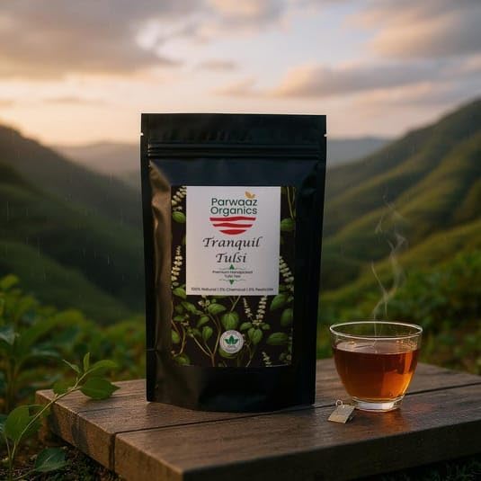 Parwaaz Organics Tulsi Green Tea | Immunity & Cold Relief Blend | Holy ...