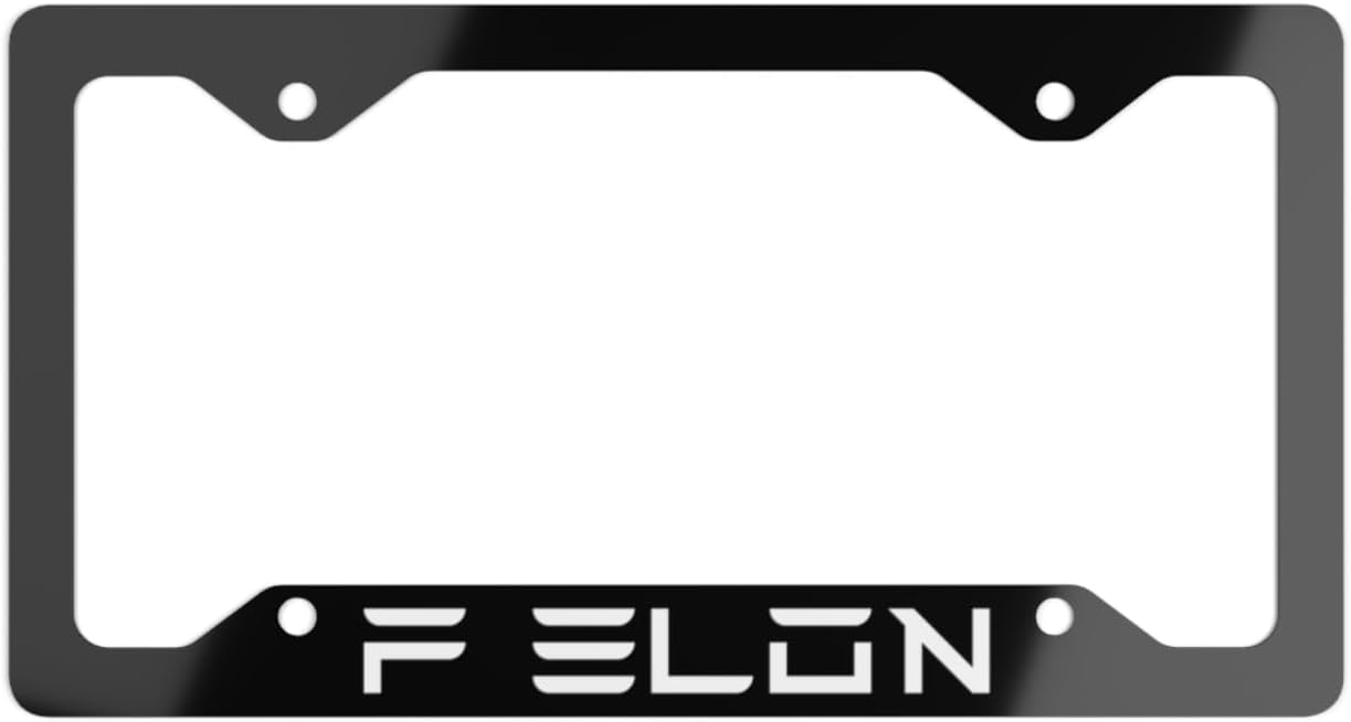 Amazon.com: F Elon License Plate Frame (Black with White) Anti-Elon ...