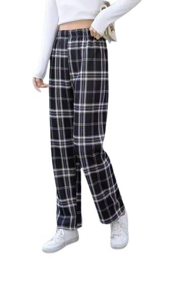 Buy Comfortable Girls Black Check Lower Casual Trouser Pant (Pack of ...