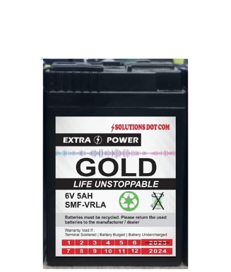 Battery Gold 6V 5 AH Used for Weight Scale Machines and Emergency Lamps ...