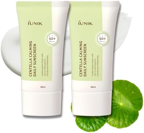 Amazon.com: IUNIK Centella Calming Moisture Daily Sunscreen SPF 50+ PA ...