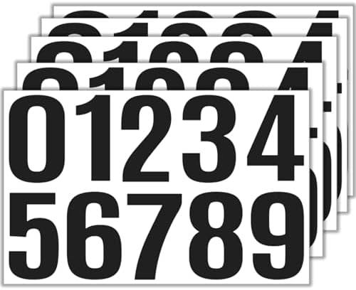 Amazon.com: 5 Sheets Mailbox Number stickers 4 Inch Waterproof Vinyl ...