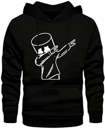 Buy Adam White Unisex-Adult Cotton Hooded Neck Printed Hoodie Black at ...