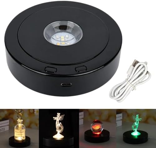 PHMOOJ Black Rotating Display Stand Light Base Colorful Cup Display ...