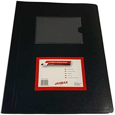 A5 Display Book - 100 Pockets (200 Sides) Black Presentation Display ...