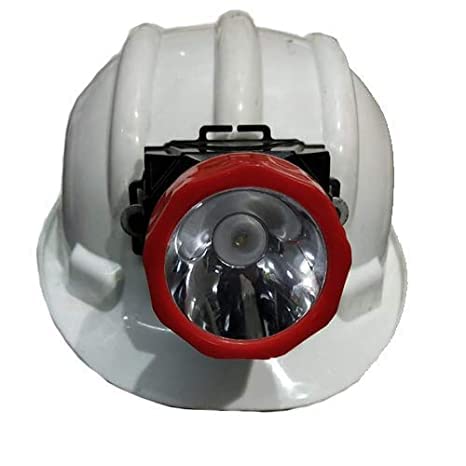 DUA EXPORT Safety Helmet with Torch Light Rechargeable Headlamp, Bright ...