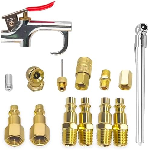 QiLeeCar Air Blow Gun Accessory Kit, 14 Piece Air Compressor Tools Kit ...