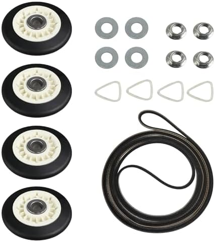 Amazon.com: WE12M37 Dryer Belt with WE03X10016 Dryer Roller 4Pcs ...