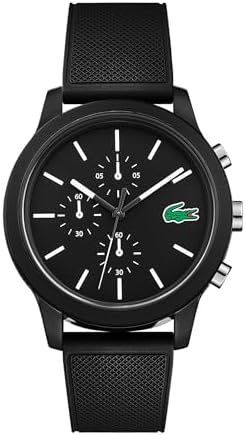 Lacoste Lacoste.12.12 Qtz Fashion Chrono Black Round Dial Men's Watch ...