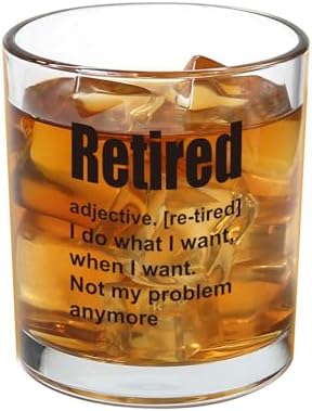 Amazon.com | Retirement Whiskey Glass - Officially Retired Rocks Glass ...