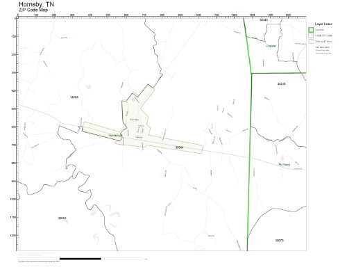 ZIP Code Wall Map of Hornsby, TN ZIP Code Map Not Laminated: Amazon.com ...