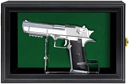 Amazon.com: Single Handgun Pistol Revolver Gun Display Case Wall Mount ...