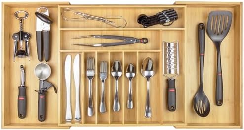 Amazon.com - Extra Large Cutlery Organizer - Premium Silverware ...
