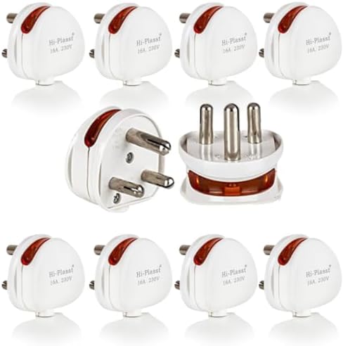 Havells AHLGWXW063 6A 3Pin Flat Plugtop with Indicator, white (Model ...