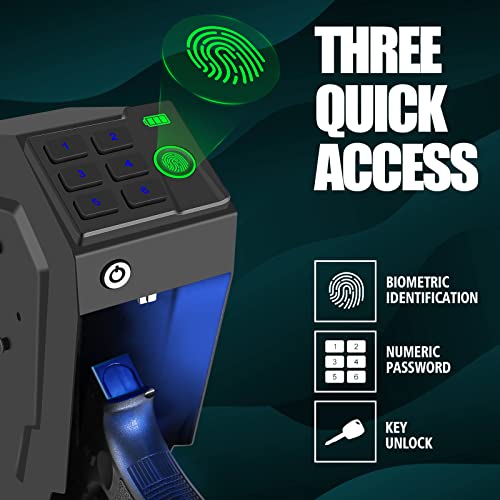Snapklik.com : Biometric Handgun Safe, Quick Access Pistol Safe Lock ...