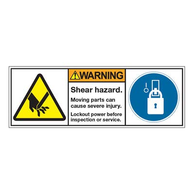 Amazon.com: LABEL-10Wx3-1/2H-VAD-SHEAR Hazard. M... Pack of 5 Labels ...