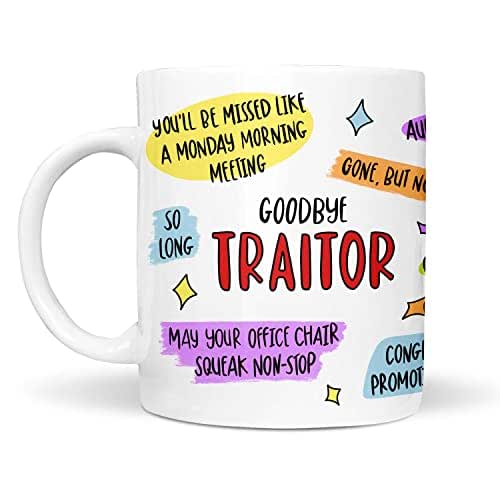 Goodbye Traitor Mug, Funny Work Leaving Gift for Colleagues, New Job ...