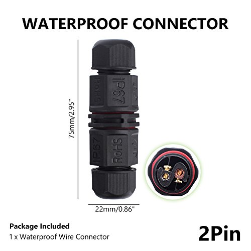 IP67 Waterproof Electrical Cable Wire 2 Pin Connector Outdoor Plug ...