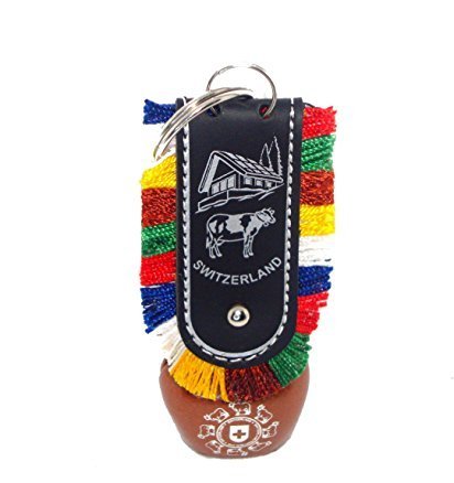 Fashiono Gifts Swiss Cowbell Multicolour Leather Keychain/Keyring ...