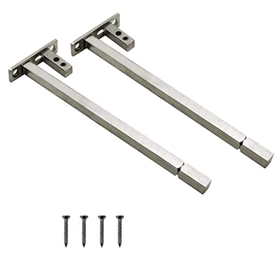 SUNVISION Adjustable Stainless Steel F Type Glass Shelf Bracket Square ...