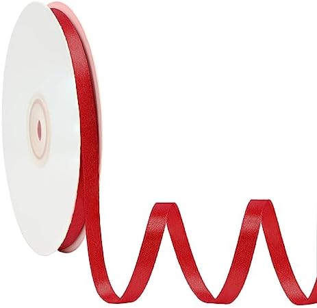 Amazon.com: Simplegoal Double Face Red Satin Ribbon 1/4 Inch X 50 Yards ...